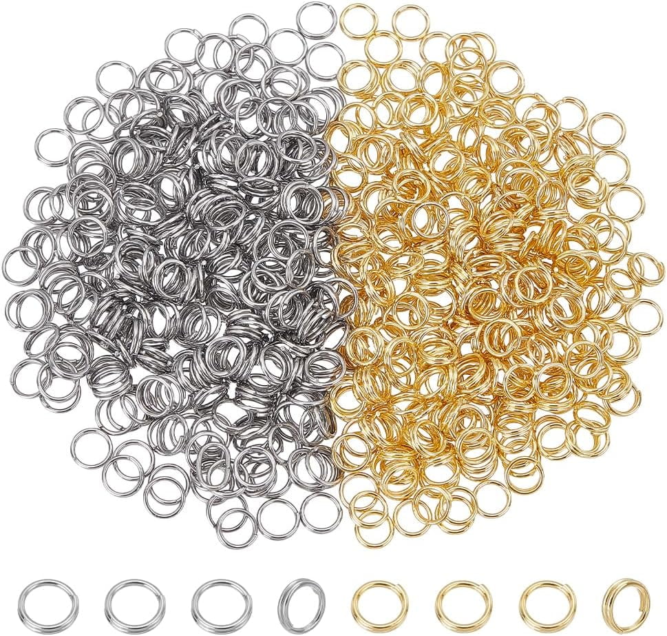 1set 600pcs 2 color Stainless Steel Split Rings Double Loops Jump Rings ...