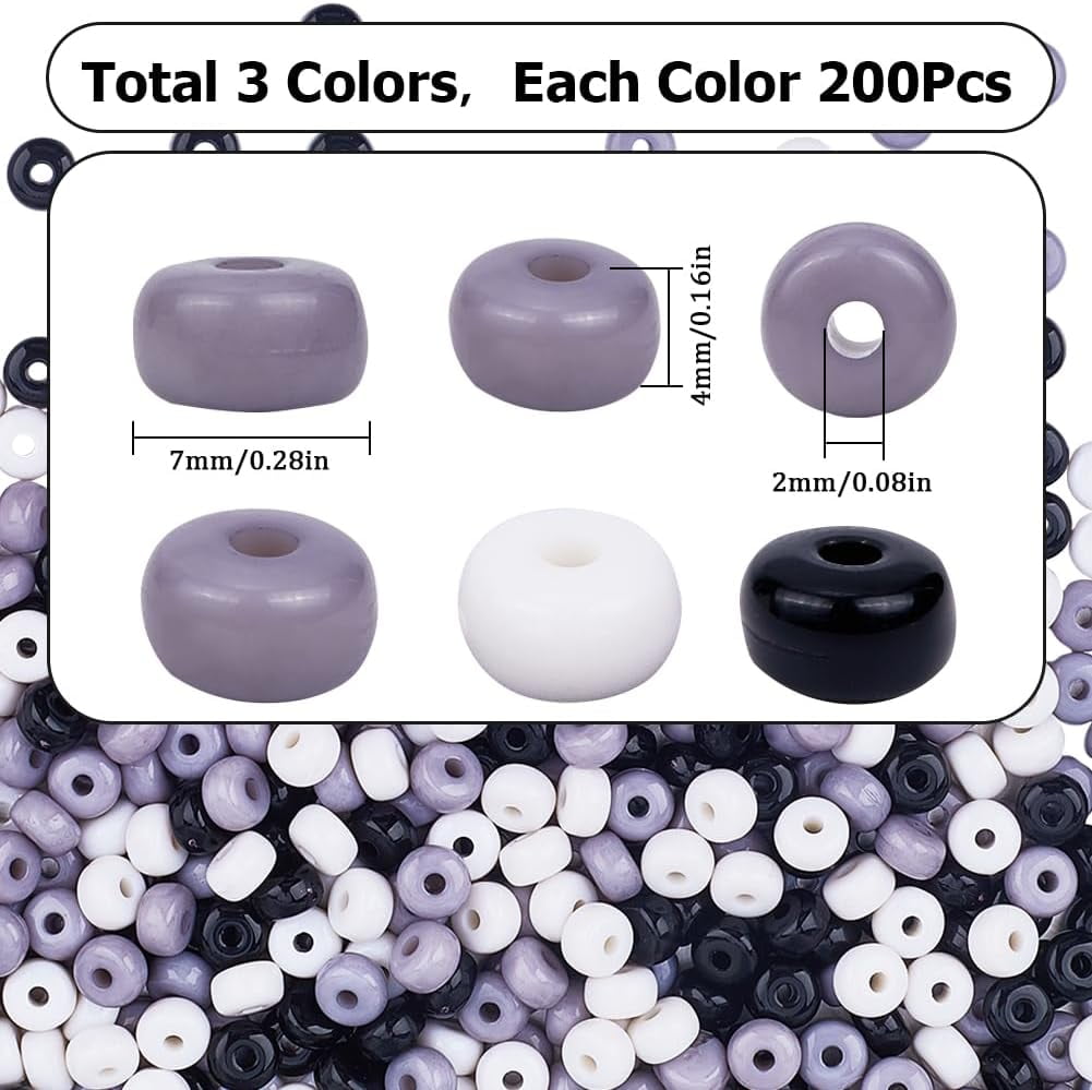1set 600pcs Acrylic Lentil Beads Bulk Flat Round Rondelle Spacer Beads ...