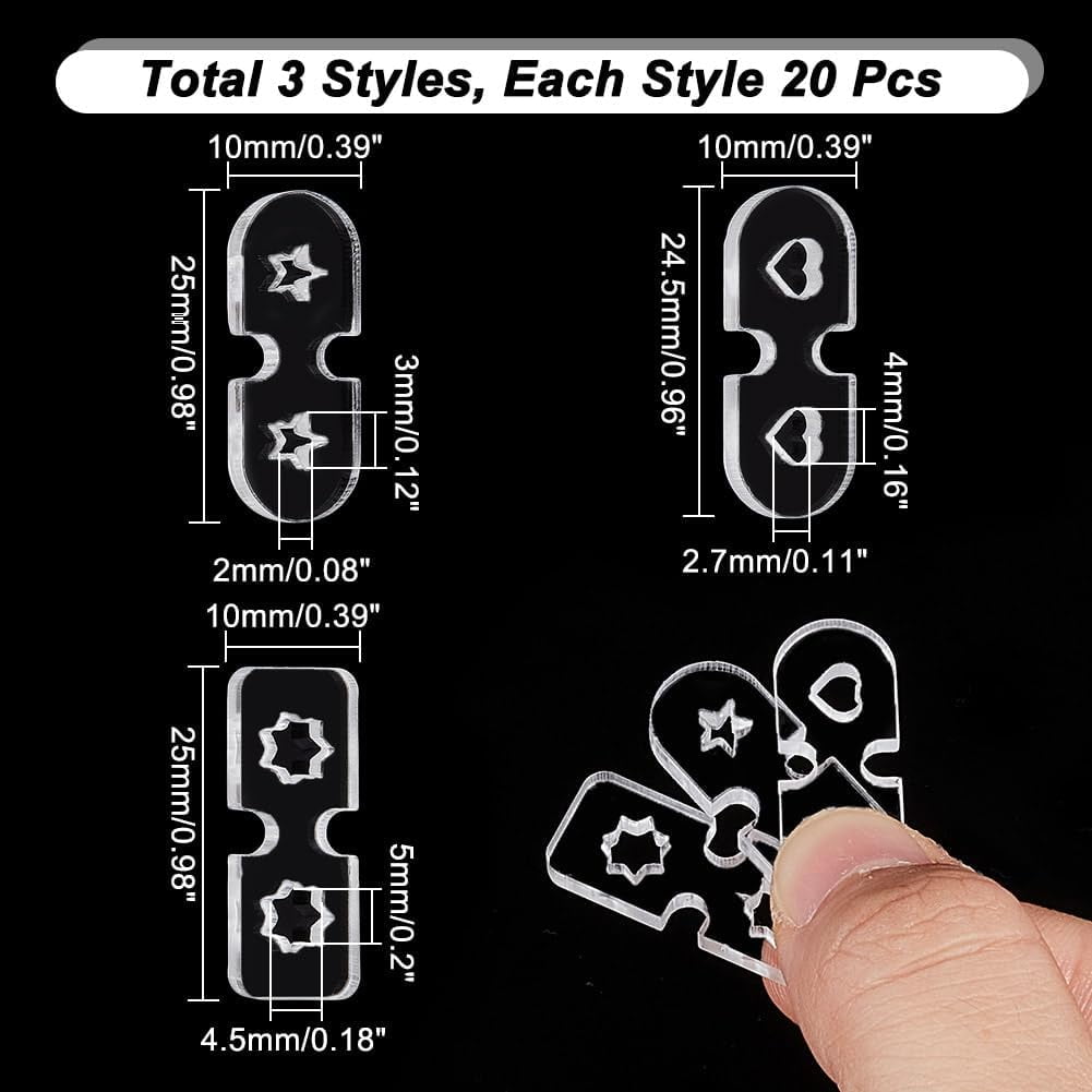 1set 60pcs 3 Shapes Acrylic Knitted Hat Making Fastener Tool Mixed ...