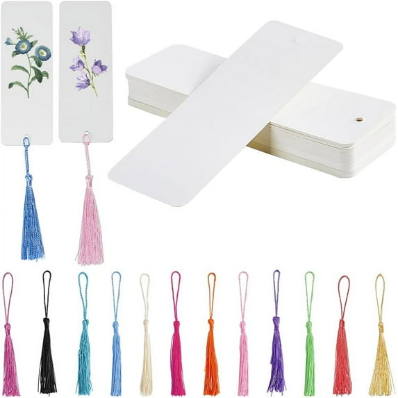 1set 60pcs Book Marks Blank Bookmark Cardstock Blank Bookmarks with ...