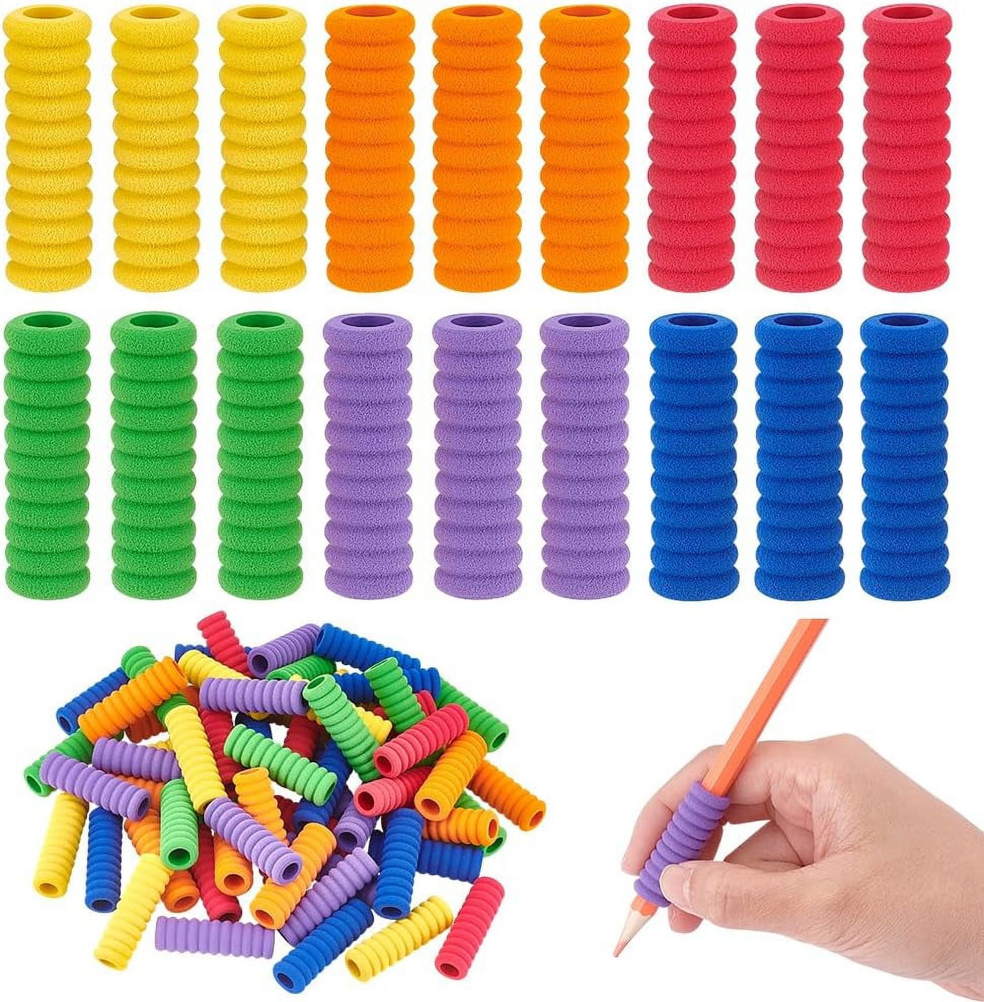 1set 60pcs Colorful Foam Pencil Grips Writing Pencil Holder 6 colors ...