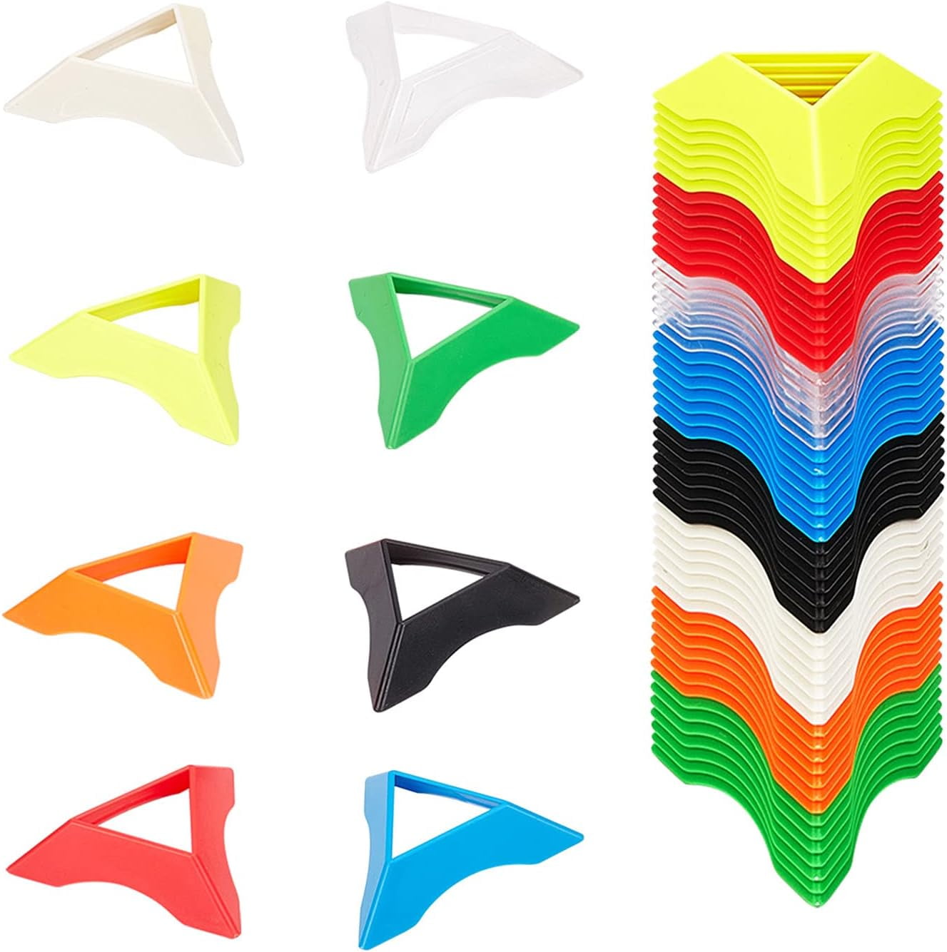 1set 64pcs 8 Colors Speed Cube Holder Plastic Cube Stand Triangle Speed ...