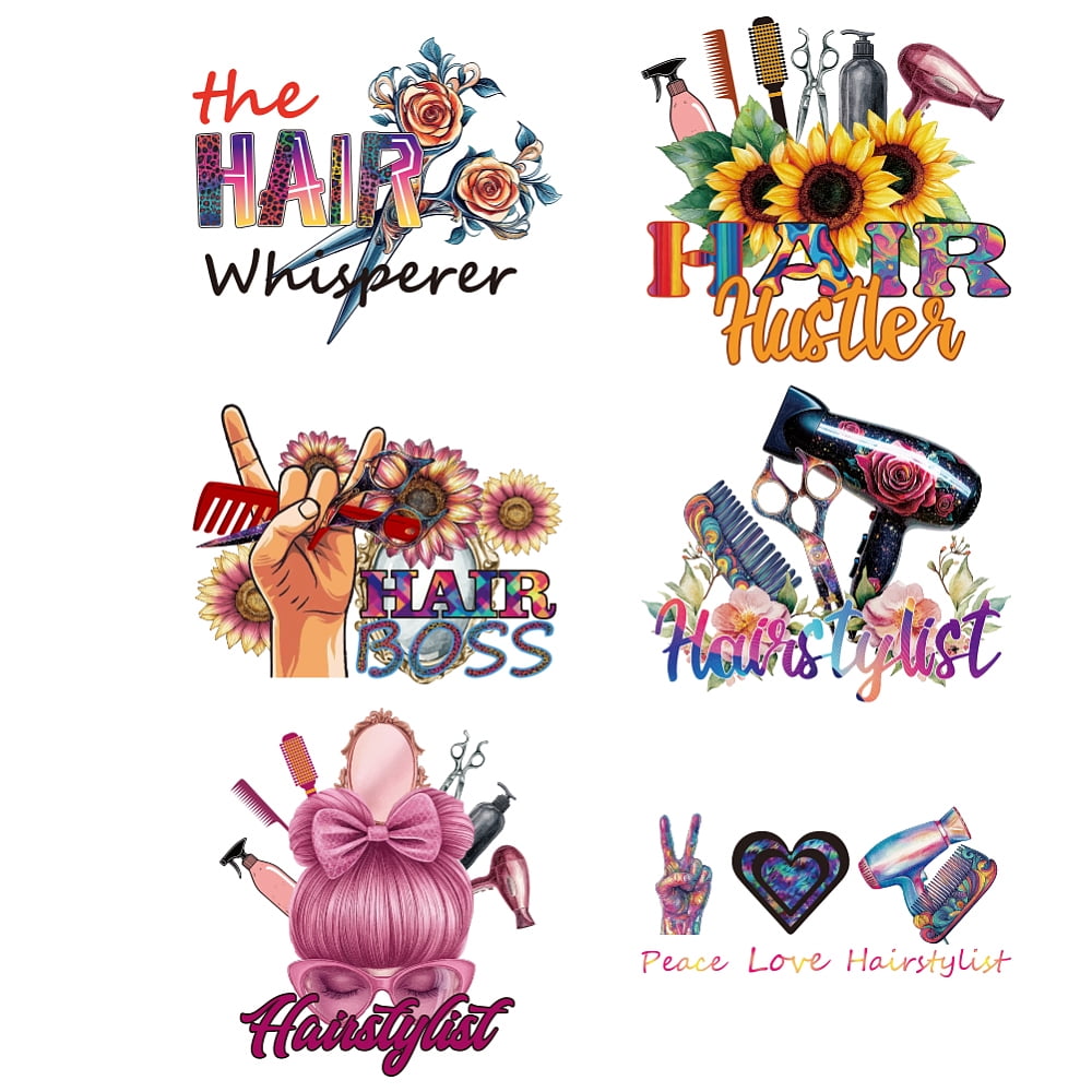 1set 6Pcs 6 Styles Plastic Heat Transfer Film Logo Stickers Set for DIY ...