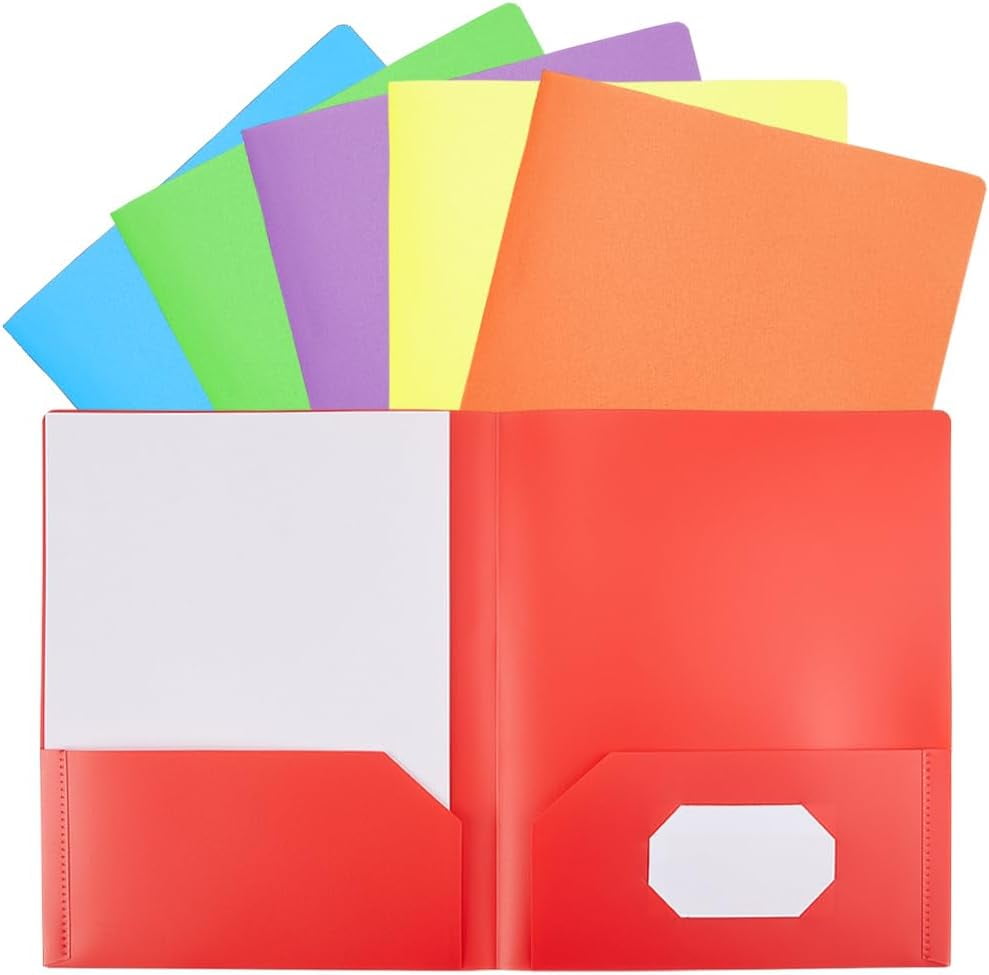 1set 6pcs 6 colors PP Plastic File Folders sheet Document Organizer ...