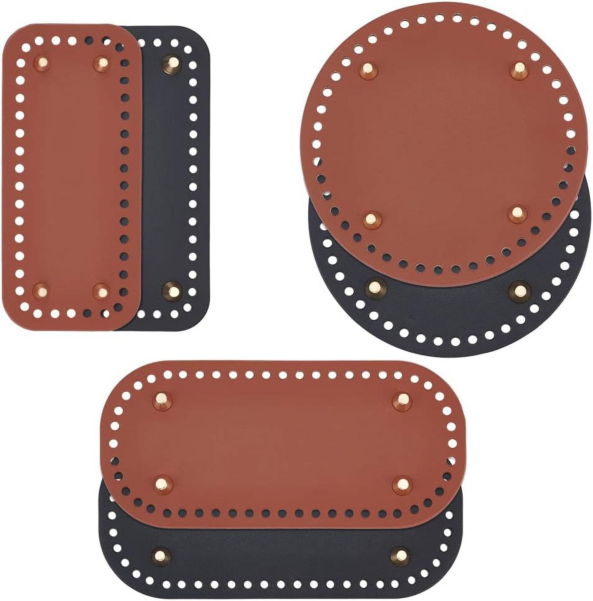 1set 6pcs Leather Purse Bottom for Crochet 3 Shapes bag Bottoms PU ...