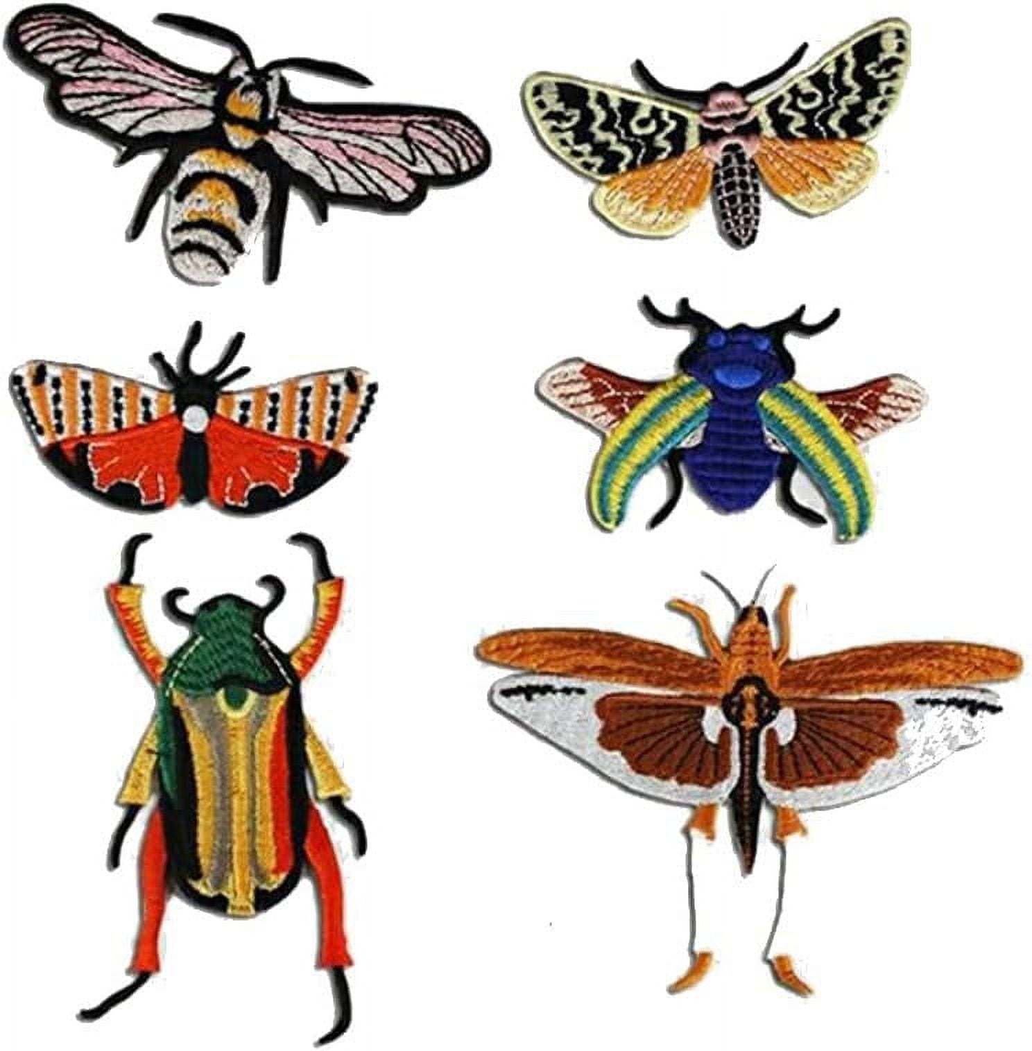1set/6pieces Butterfly Insects Embroidery Applique Fabric Patches ...
