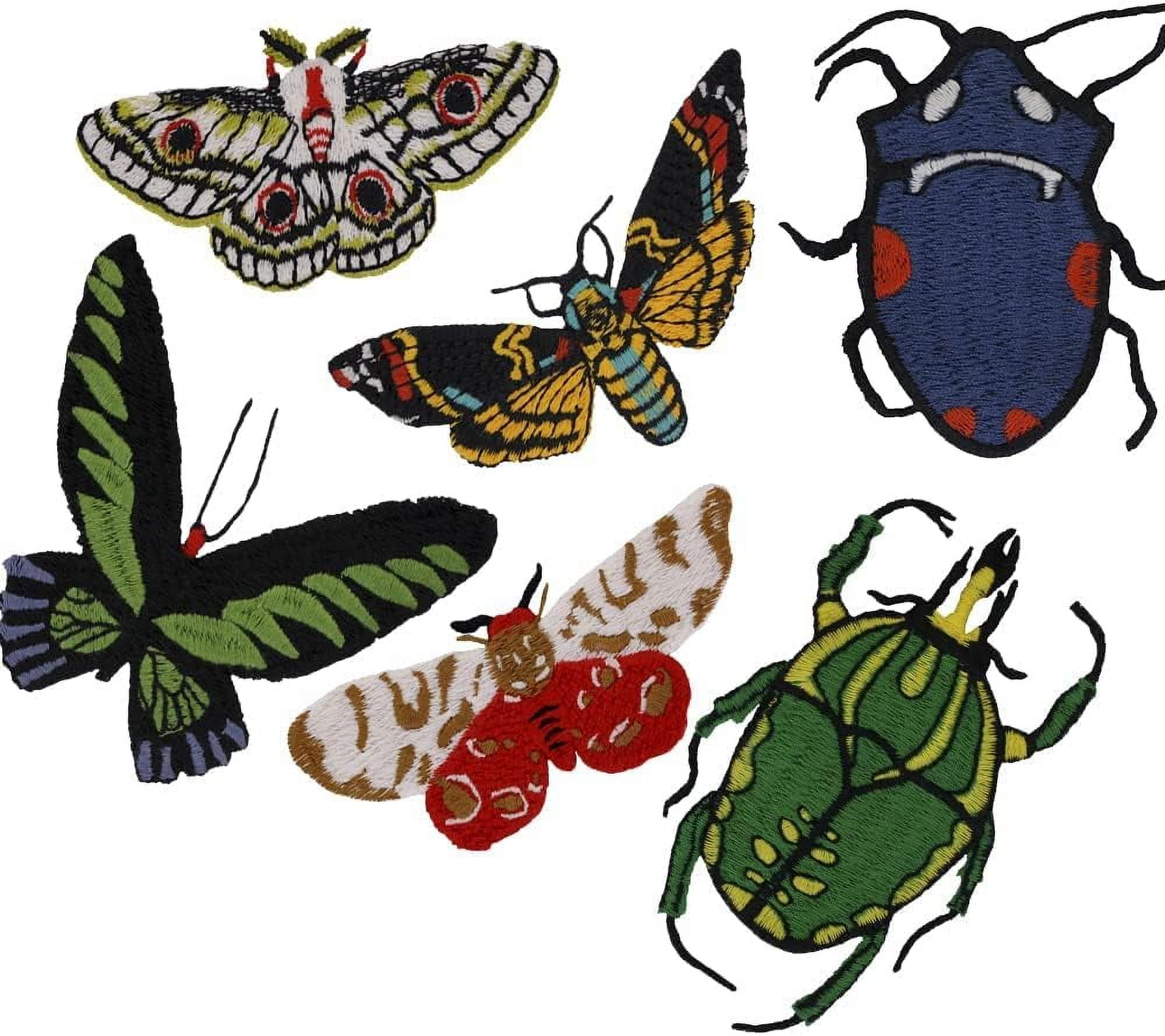 1set/6pieces Butterfly Insects Embroidery Applique Fabric Patches ...