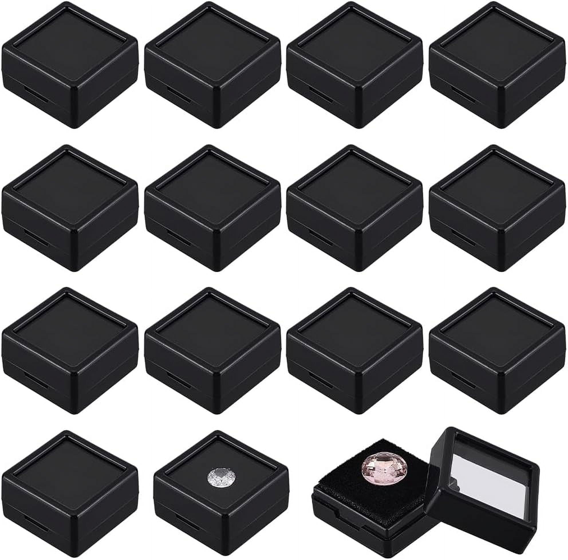 1set 70 Pack Black Gemstone Display Box 1.16x1.16x0.63Inch Plastic ...