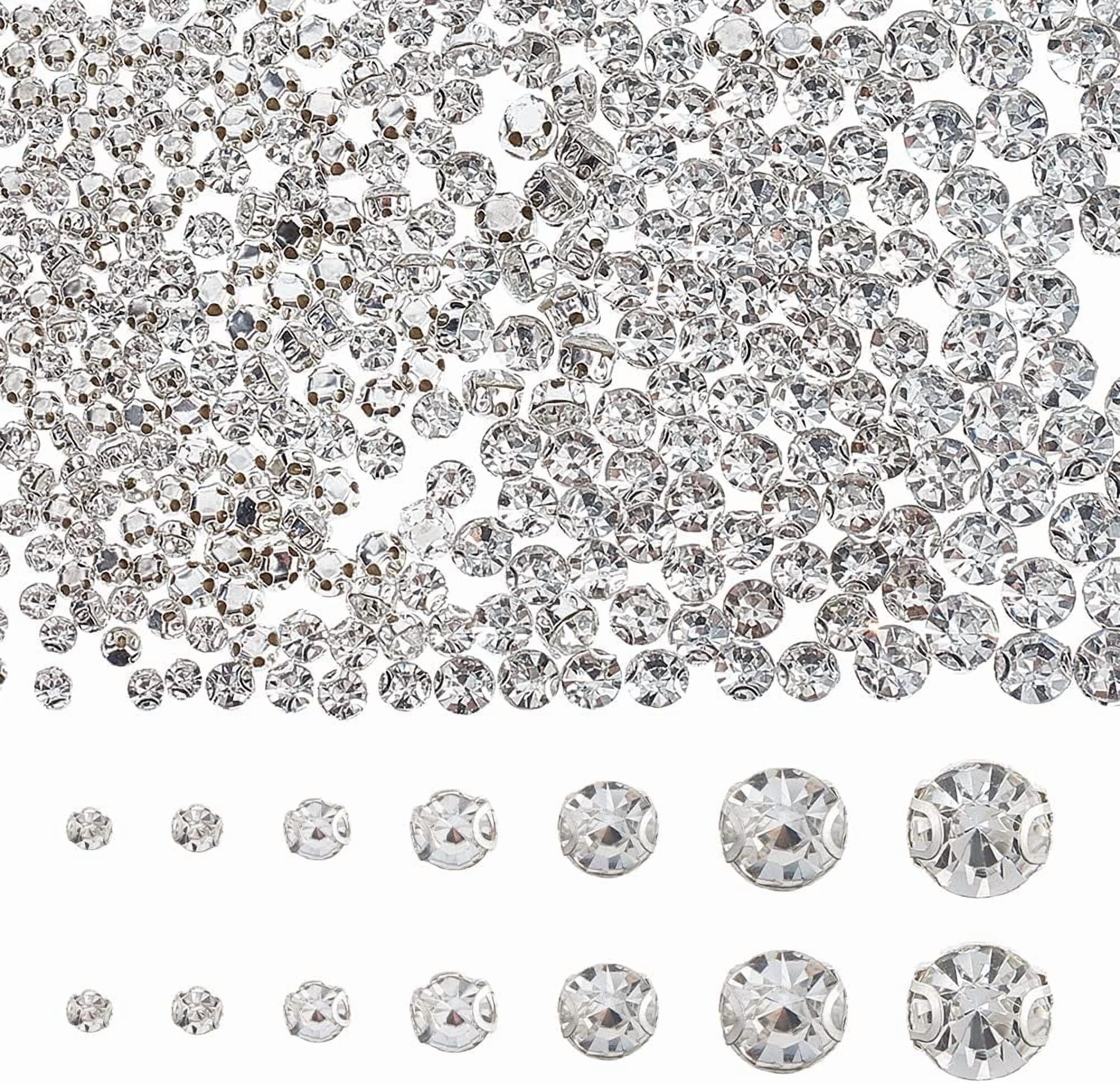 1set 700Pcs Sew on Rhinestone Glass Rhinestone 7 Mixed Size Style Clear ...
