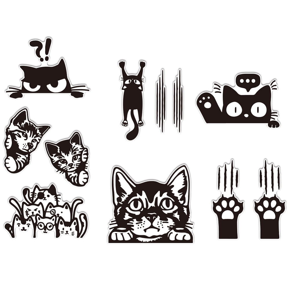 1set 7pcs Reflective Car Sticker Car Window Sticker Automotive Decals ...