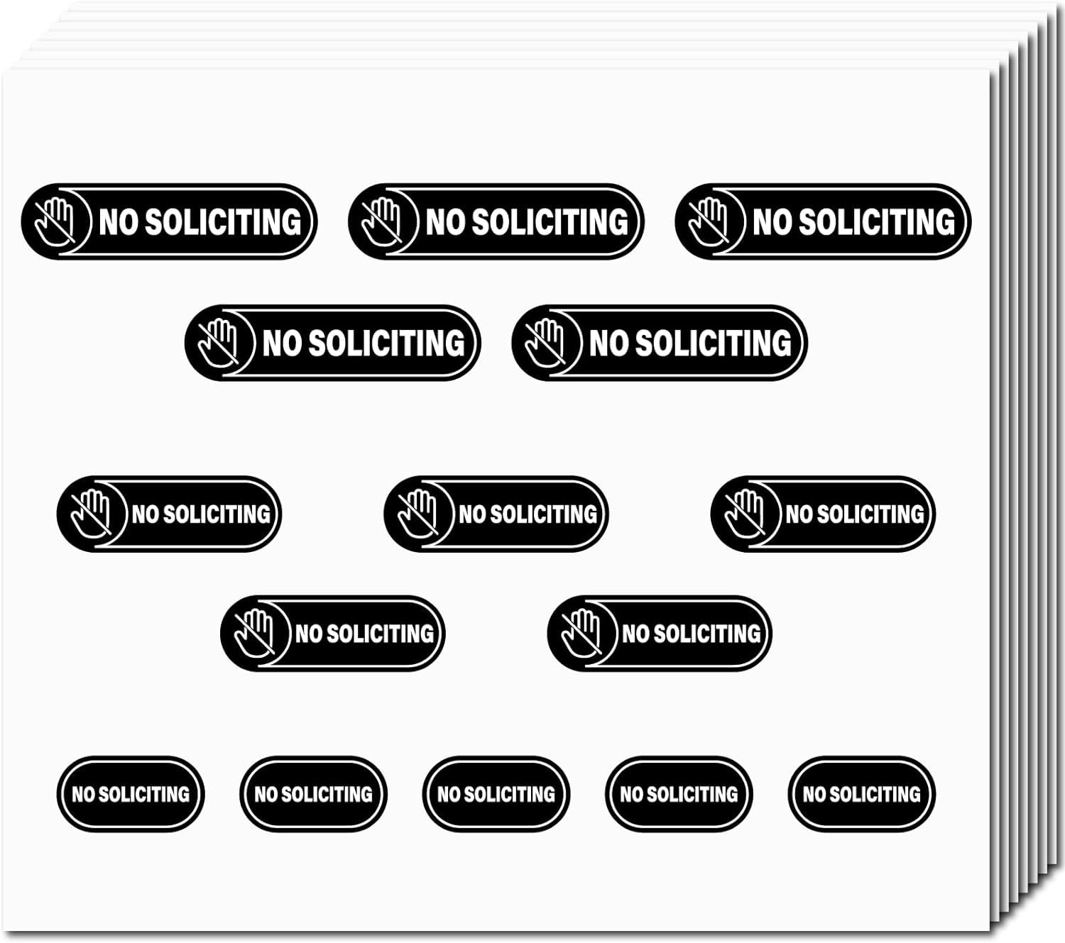 1set 8 Sheets No Soliciting Stickers Mini Vinyl Coated Self Adhesive ...