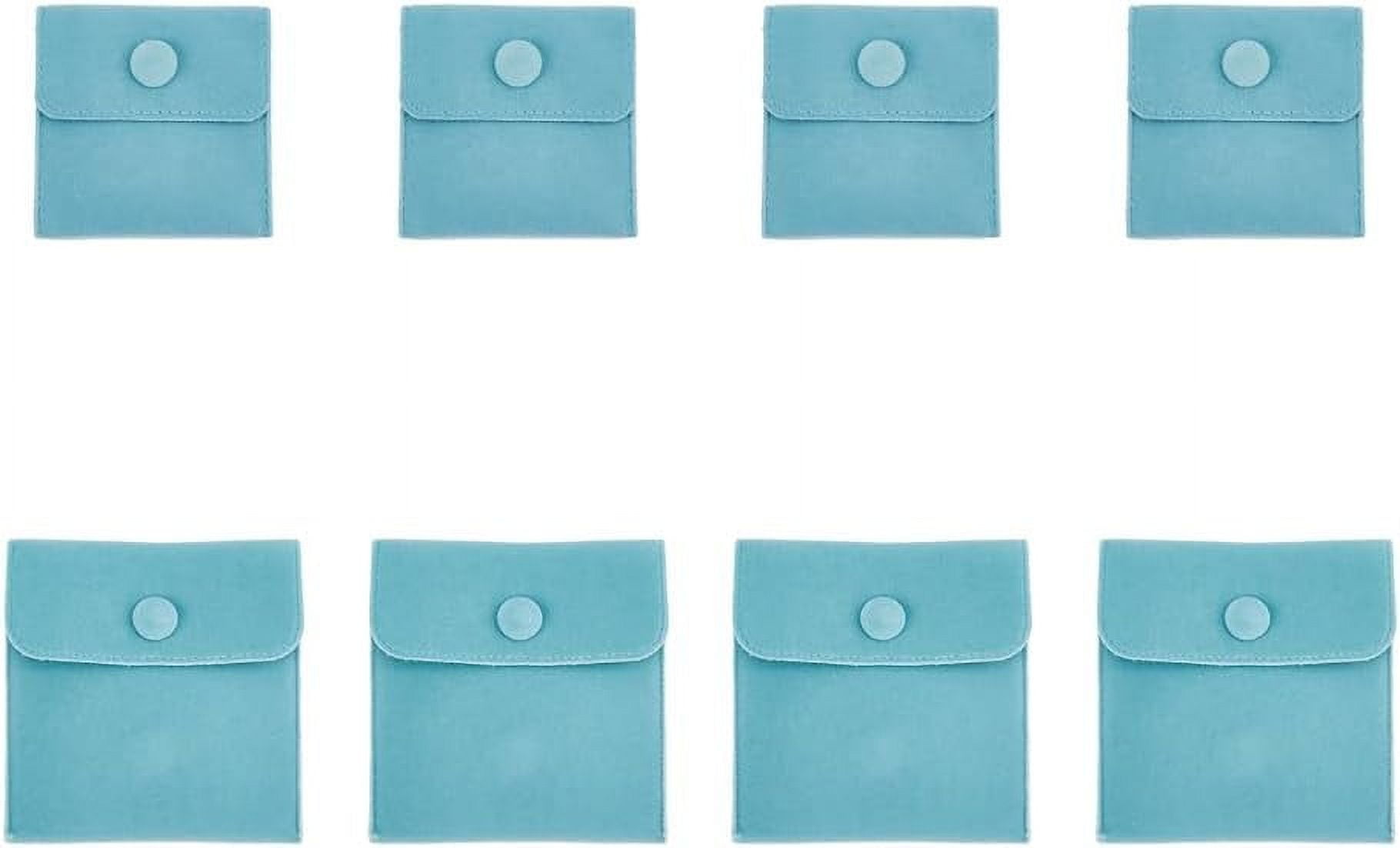 1set 8Pcs 2 Style Velvet Bags with Snap Fastener Square Velvet Coin ...