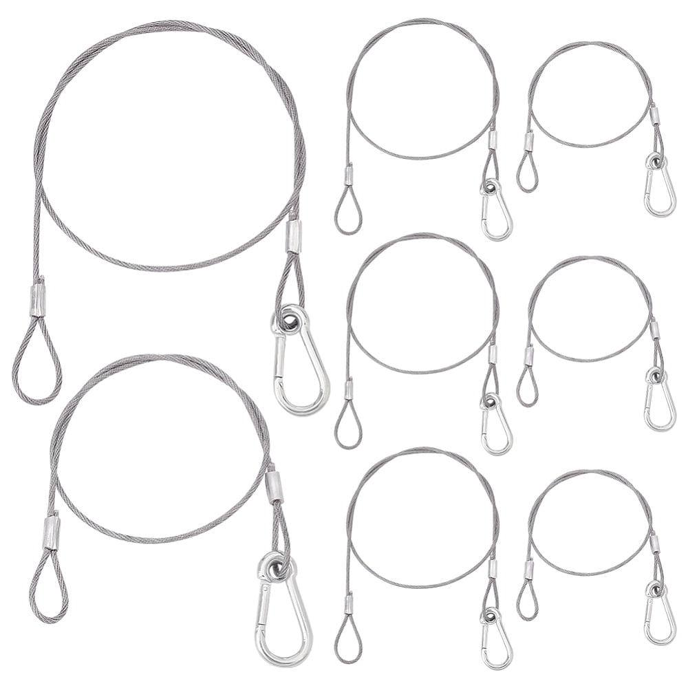 1set 8pcs 2 Sizes Safety Cables For Stage Lights 600~780mm 304 ...