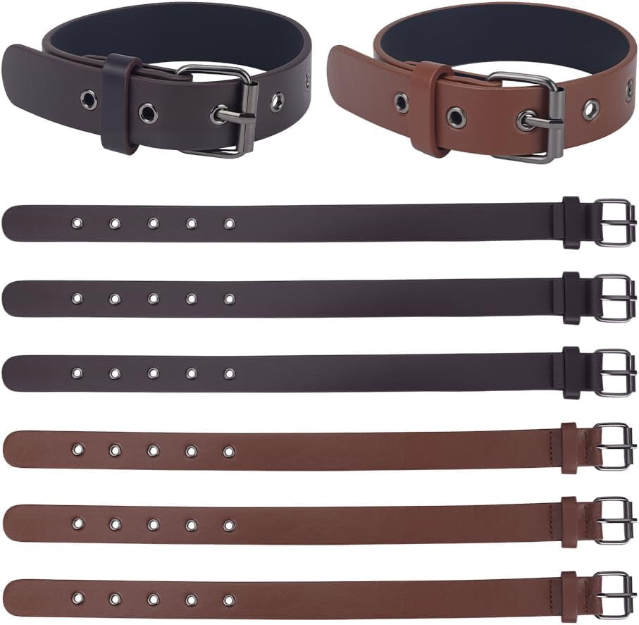 1set 8pcs 2 style PU Leather Zinc Alloy Buckles Adjustable Armband ...