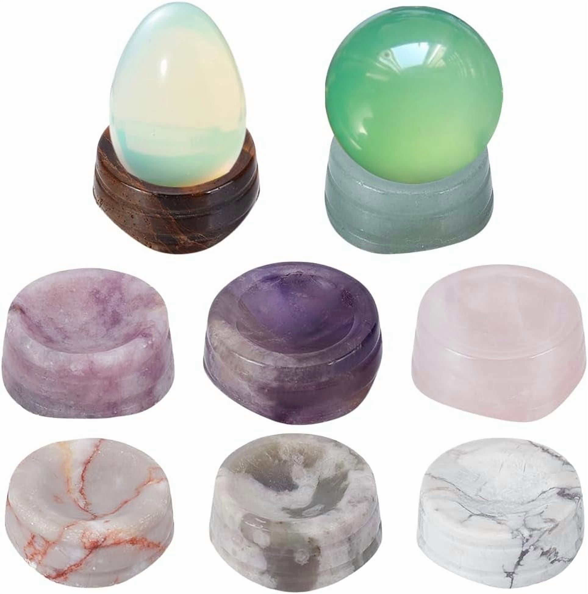 1set 8pcs 8 styles Ball Display Pedestals Flat Round 25~27x10~12mm 1pc ...