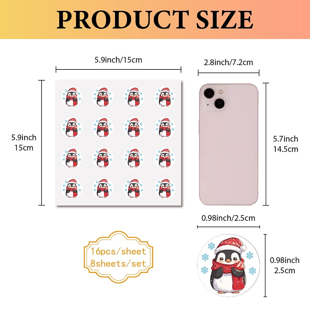 1set 8pcs Plastic Waterproof Self-Adhesive Picture Stickers Round Dot ...