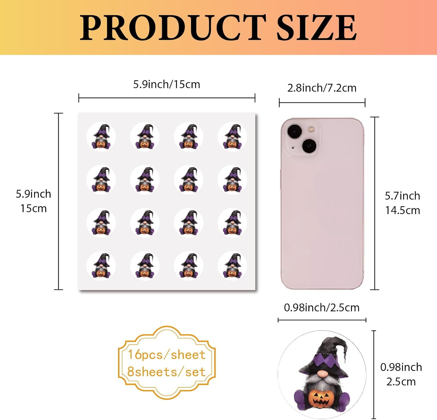 1set 8pcs Plastic Waterproof Self-Adhesive Picture Stickers Round Dot ...