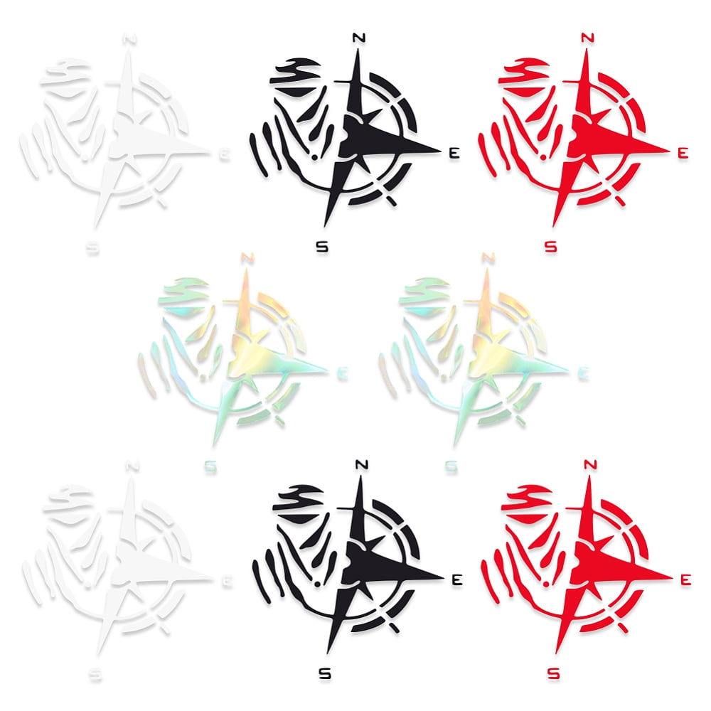 1set 8pcs Waterproof Car Stickers and Decals Compass Car Sticker ...
