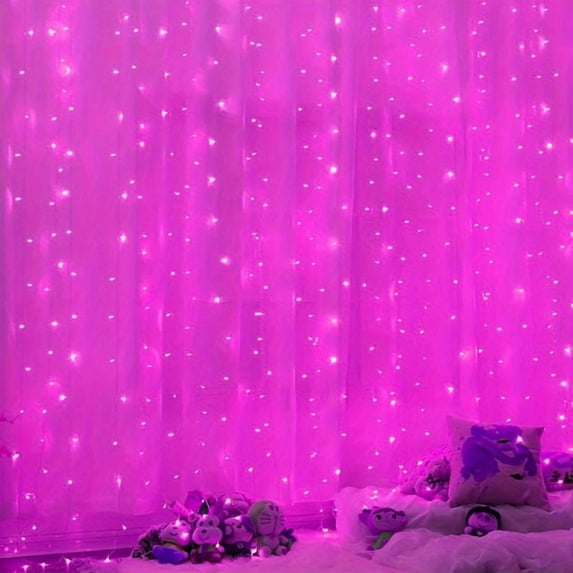 1set 9.84ft LED Curtain Fairy Lights, 300 LED Remote Control Curtain ...