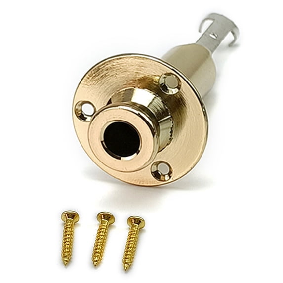 1set Acoustic Electric Guitar Endpin Output Input Socket 6.35mm Coppers ...
