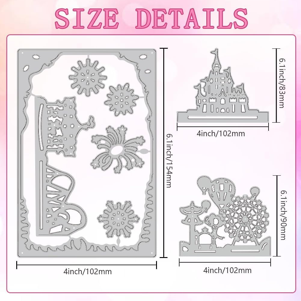 1set Amusement Park Cutting Dies Ferris wheel Card Making Die Cut ...