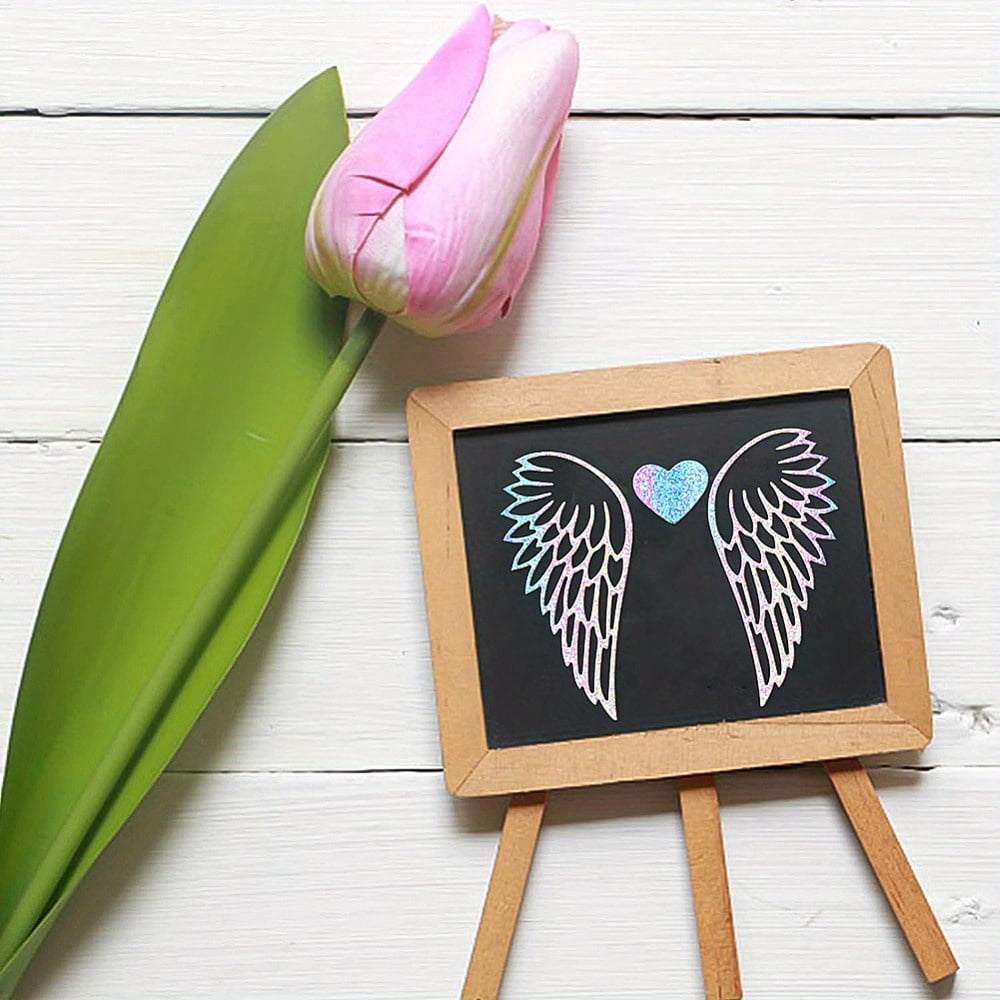 1set Angel Wings Hot Foil Plate Smile/Hugs Carbon Steel Metal Dies for ...