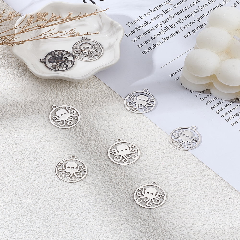 1set Animal Plants Stainless Steel Pendants Retro Pendant for Jewelry ...