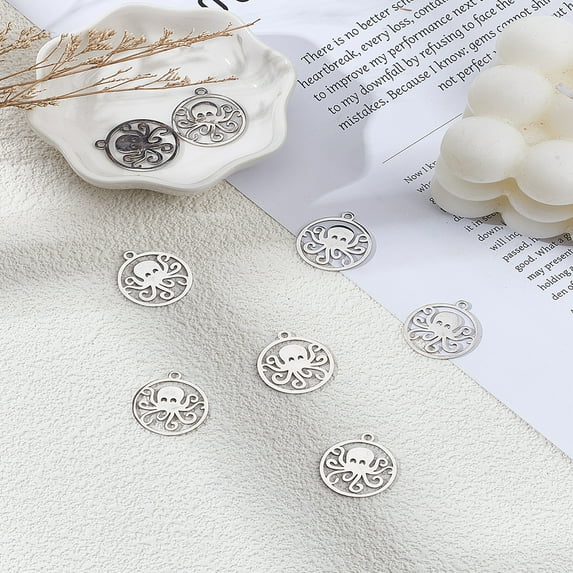 1set Animal Plants Stainless Steel Pendants Retro Pendant for Jewelry ...