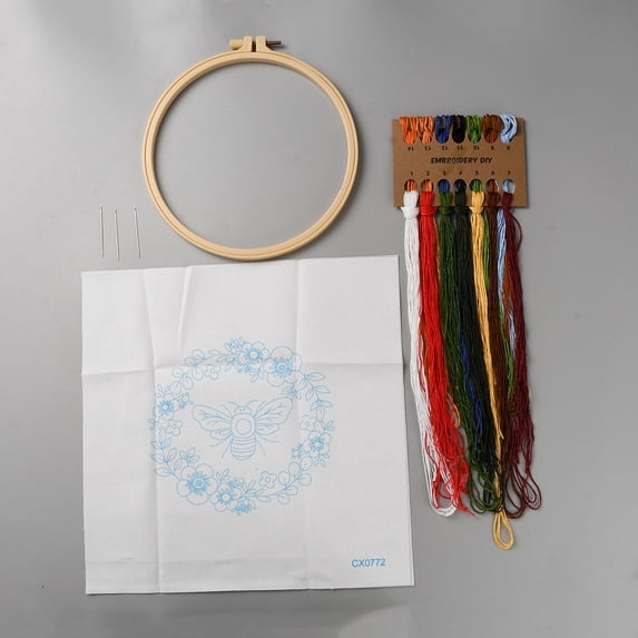 1set Bee Flower Embroidery Kit Starter Set Hand Sewing Embroidery Set ...
