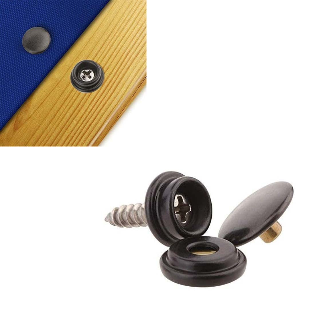 1set Black Fastener Screw Snaps Canvas Tent Canopy Snap Stud Cap Boat ...