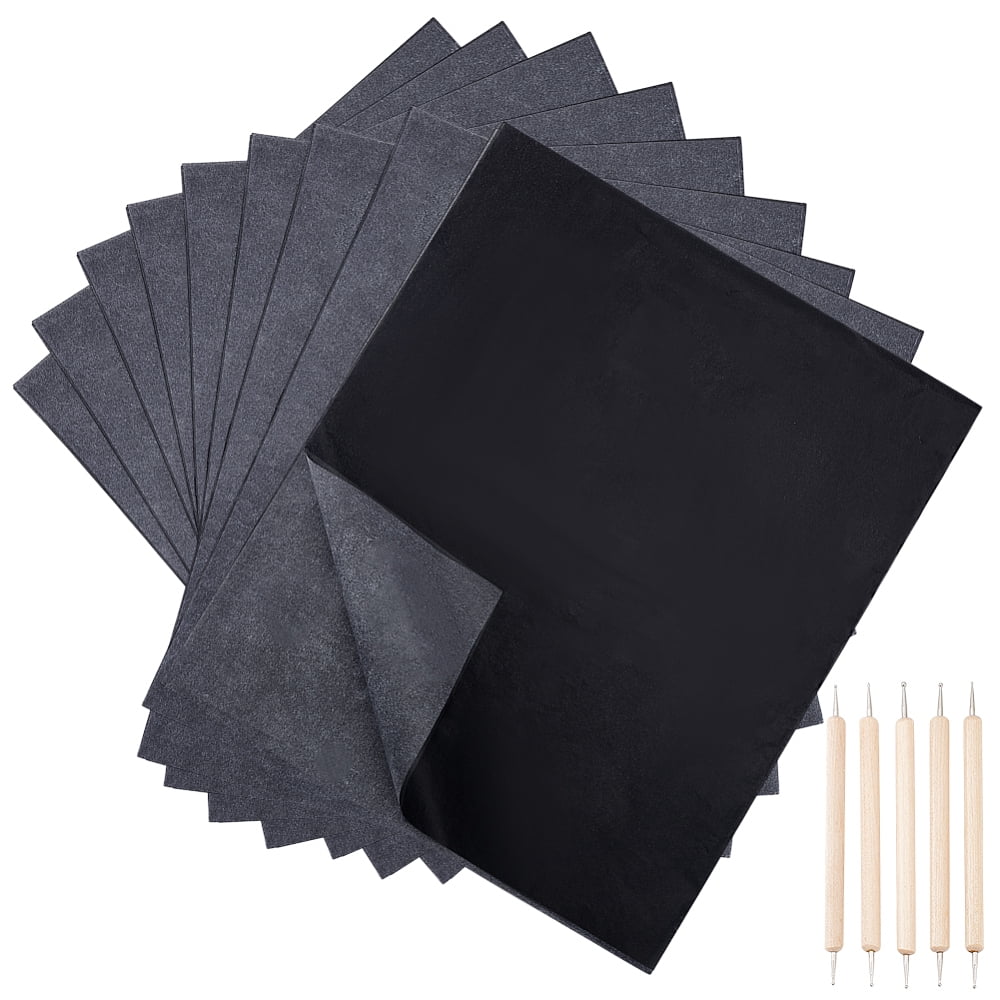 1set Black Graphite Transfer Tracing Paper with Wood Dual End Nail Art ...