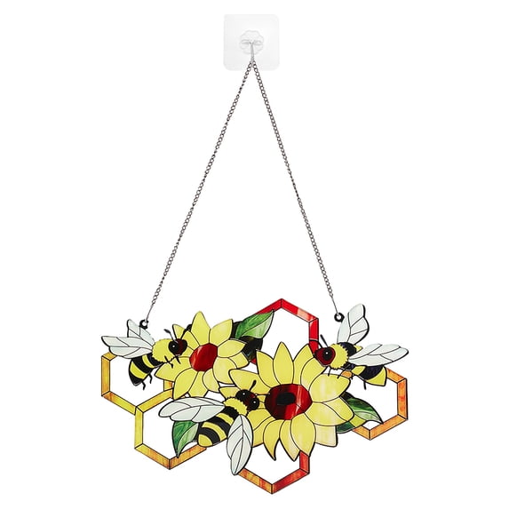 1set Blowind Metal Bee Wall Decor Bee and Flower Shape Window Hangings ...