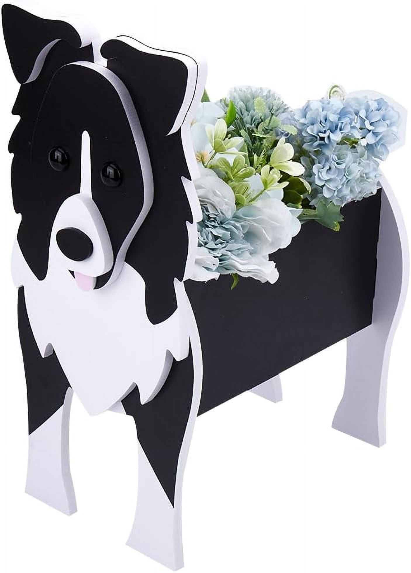 1set Border Collie Dog Planter Plant Pots Pet Animal Shaped Planter ...