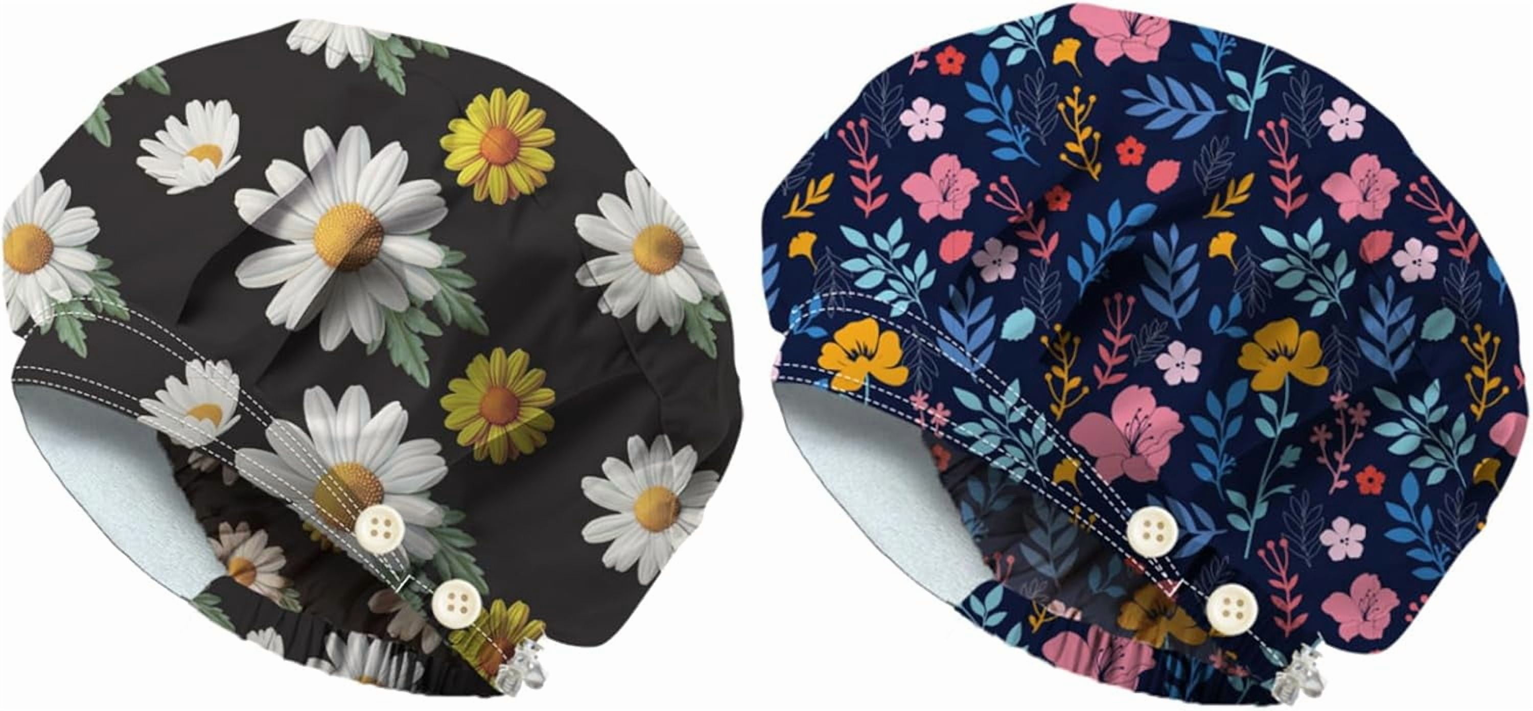 1set Bouffant Scrub Caps Adjustable Working Caps Scrub Nursing Doctor ...
