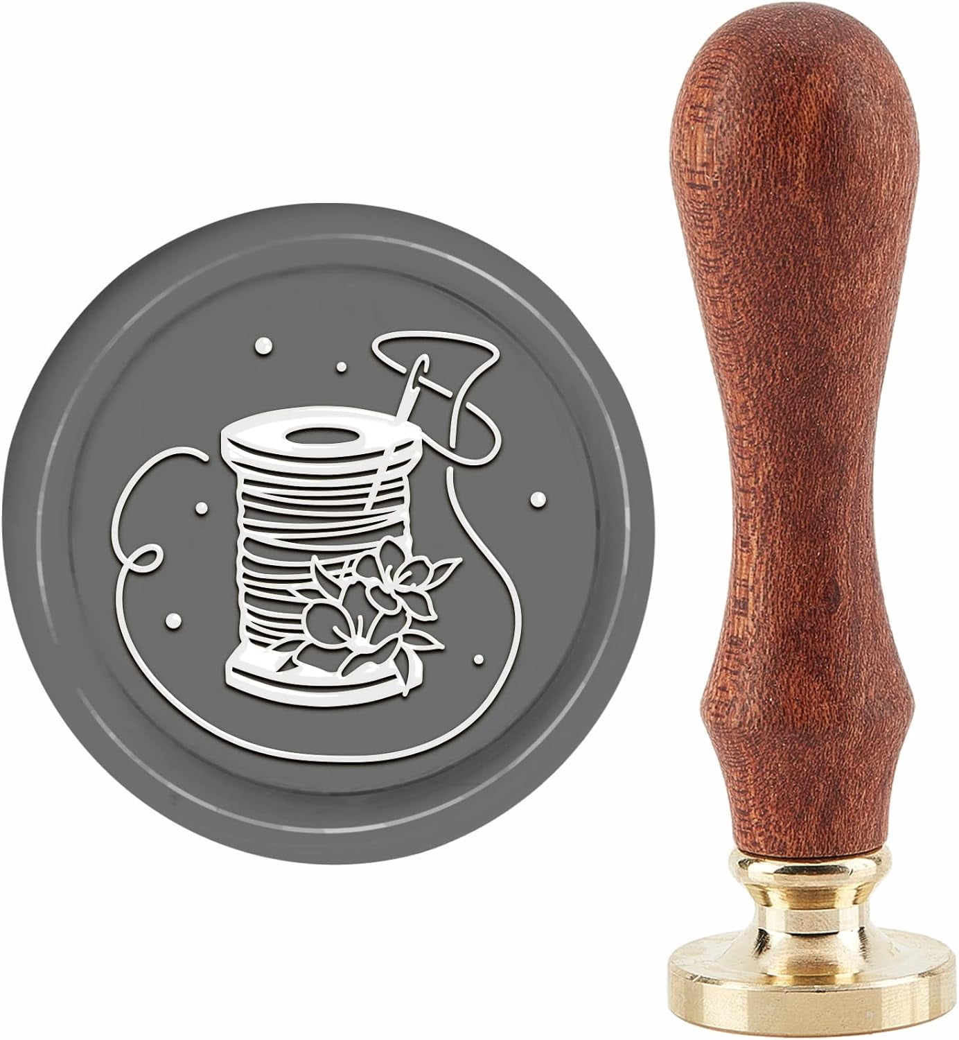 1set Brass Wax Seal Stamp with Handle for DIY Scrapbooking Sewing Theme ...