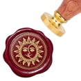 1set Brass Wax Seal Stamp with Wood Handle for DIY Scrapbooking Sun ...