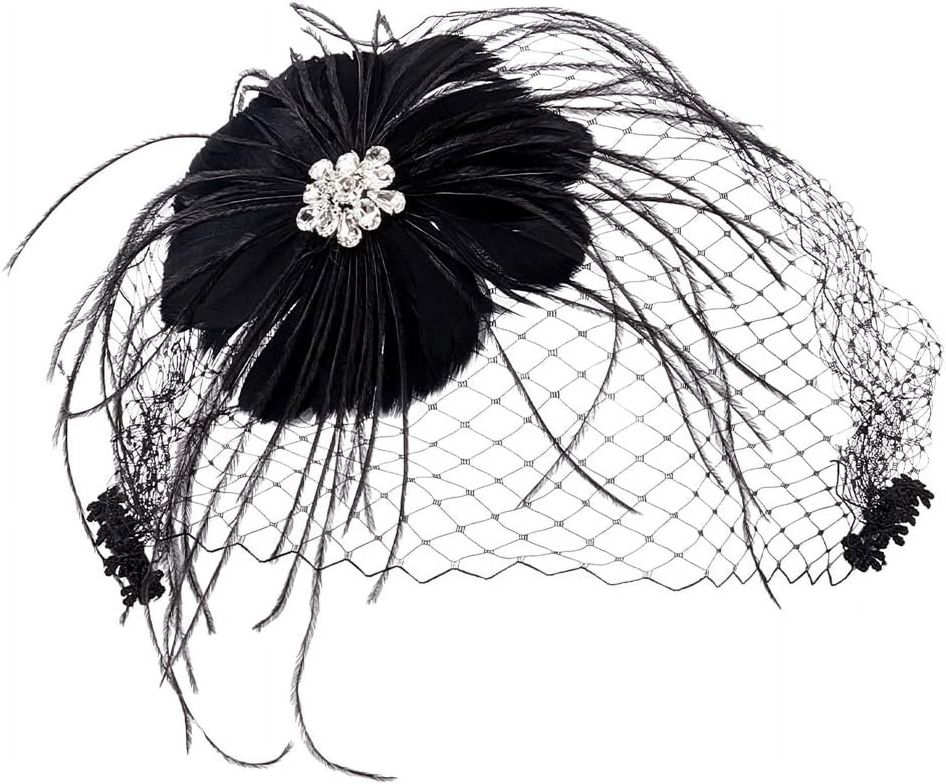 1set Bridal Wedding Mesh Feather Fascinator Hats Hair Chips Tea Party ...