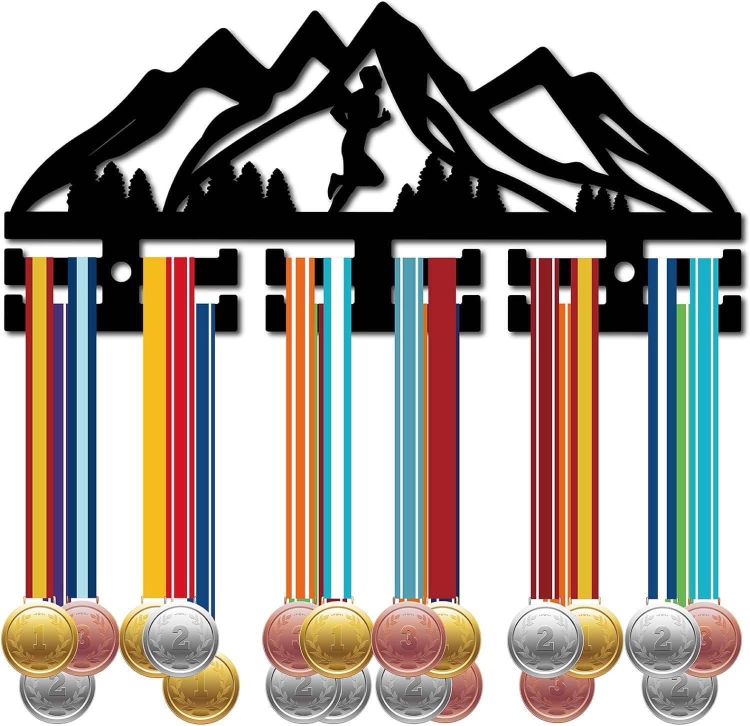 1set Country Running Medal Hanger Acrylic Display Medal Holder Rack ...