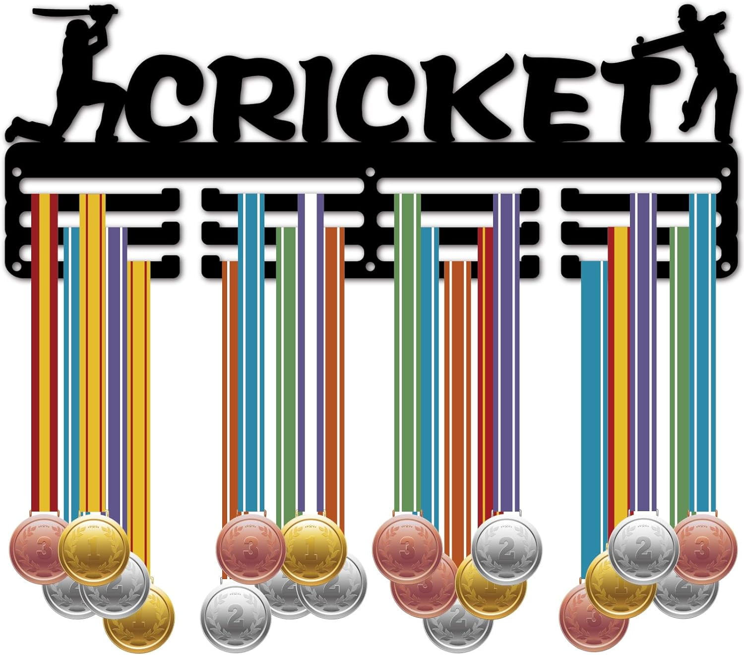 1set Cricket Medal Hold Display Medal Hanger Rack Sports Frame Decor ...