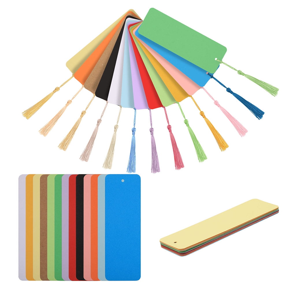 1set DIY Blank Bookmark Making Kit Including Kraft Paper Rectangle Card ...