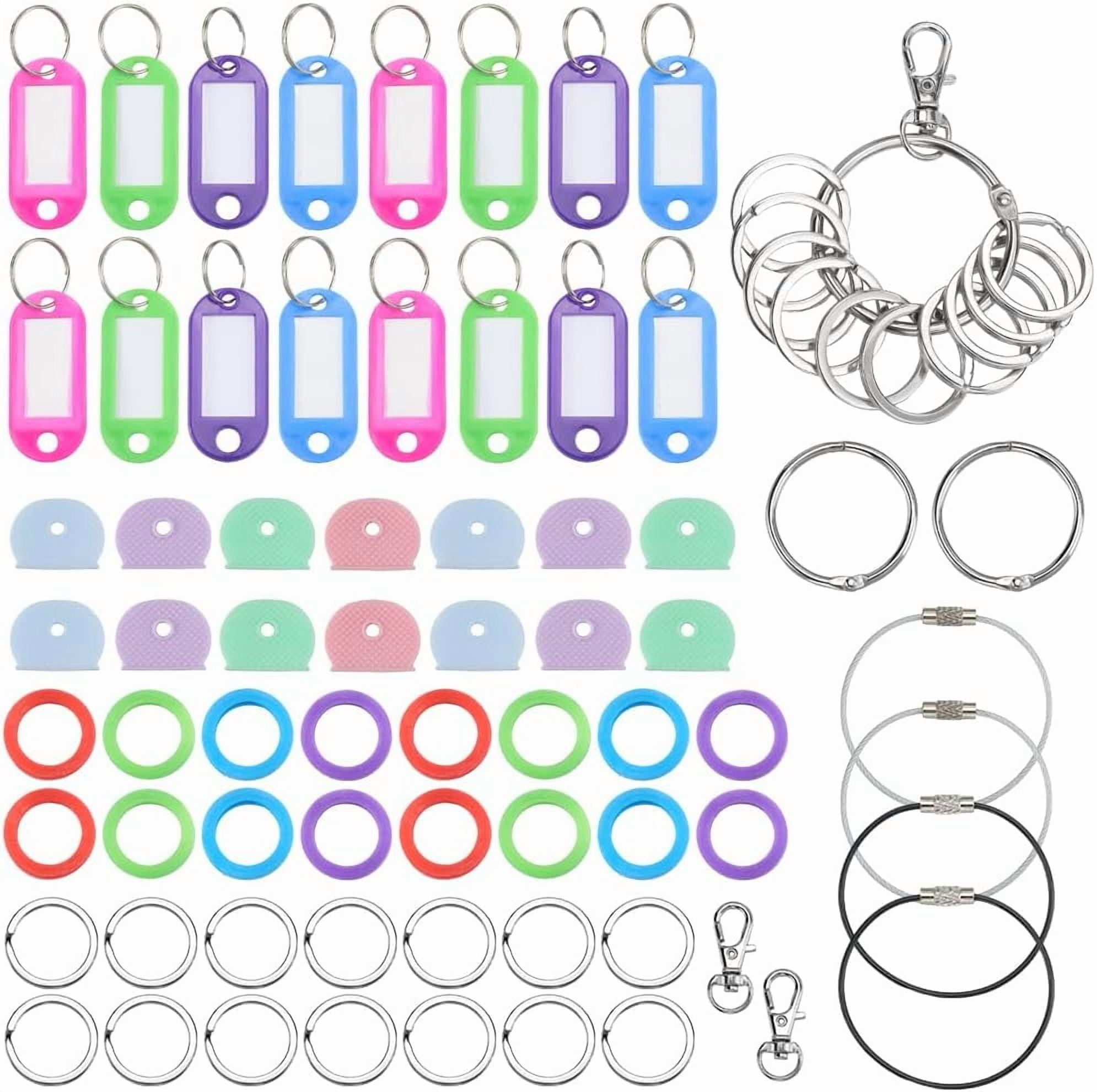1set DIY Plastic Key Sleeve Pendant Keychain Making Kits Mixed Color ...