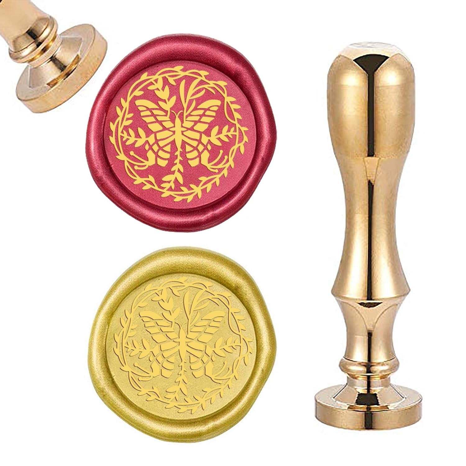 1set DIY Scrapbook Brass Wax Seal Stamp and Handle Sets Butterfly ...