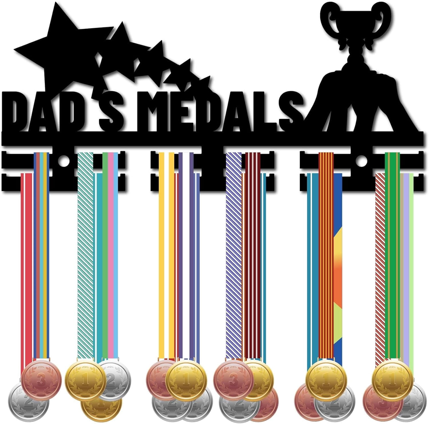 1set Dad's Medals Medal Hanger Display Medal Holder Wall Mount Rack ...