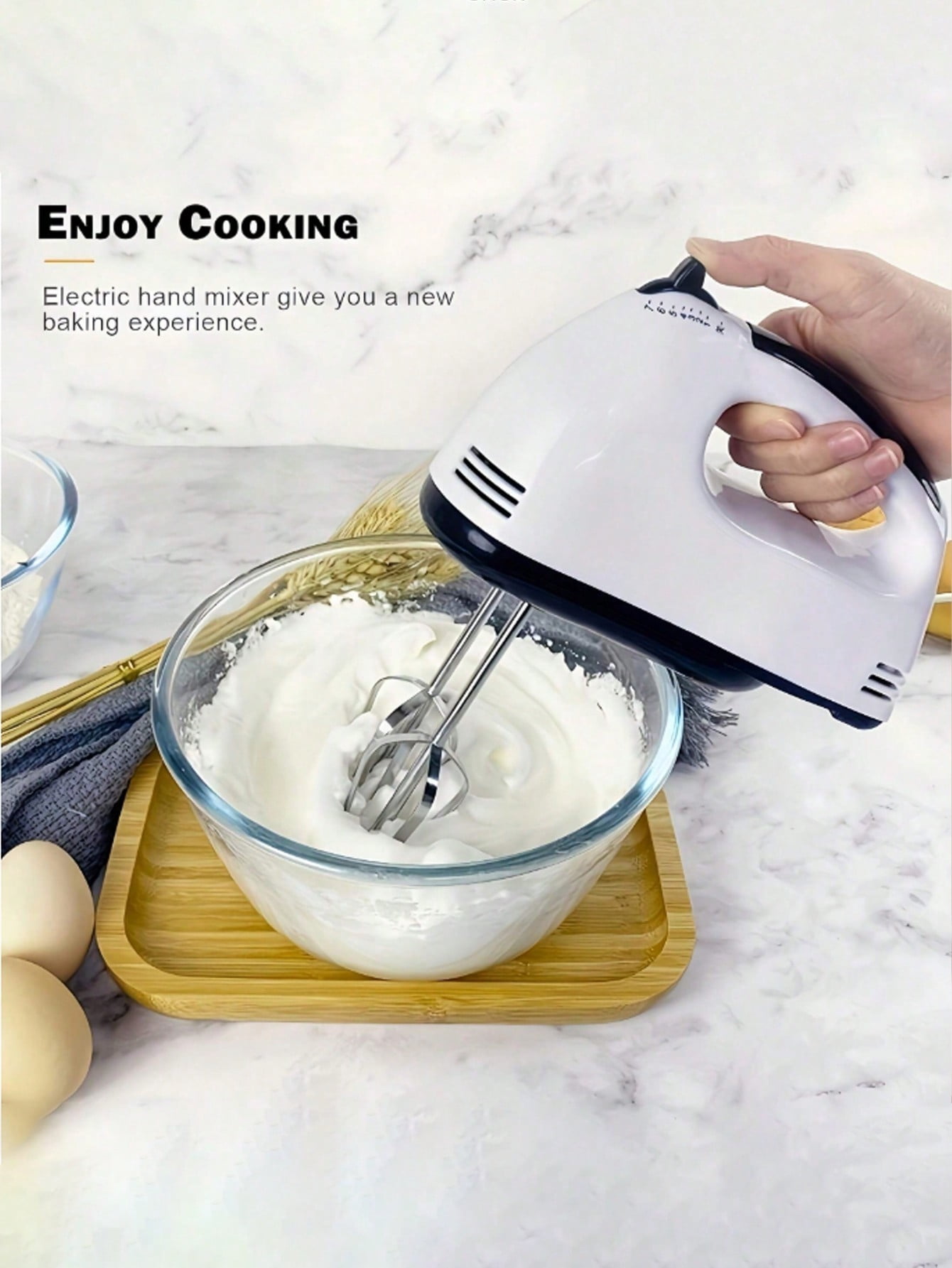 1set Electric Hand Mixer, 7-Speed Hand-Held Egg Beater Whisk Breaker ...
