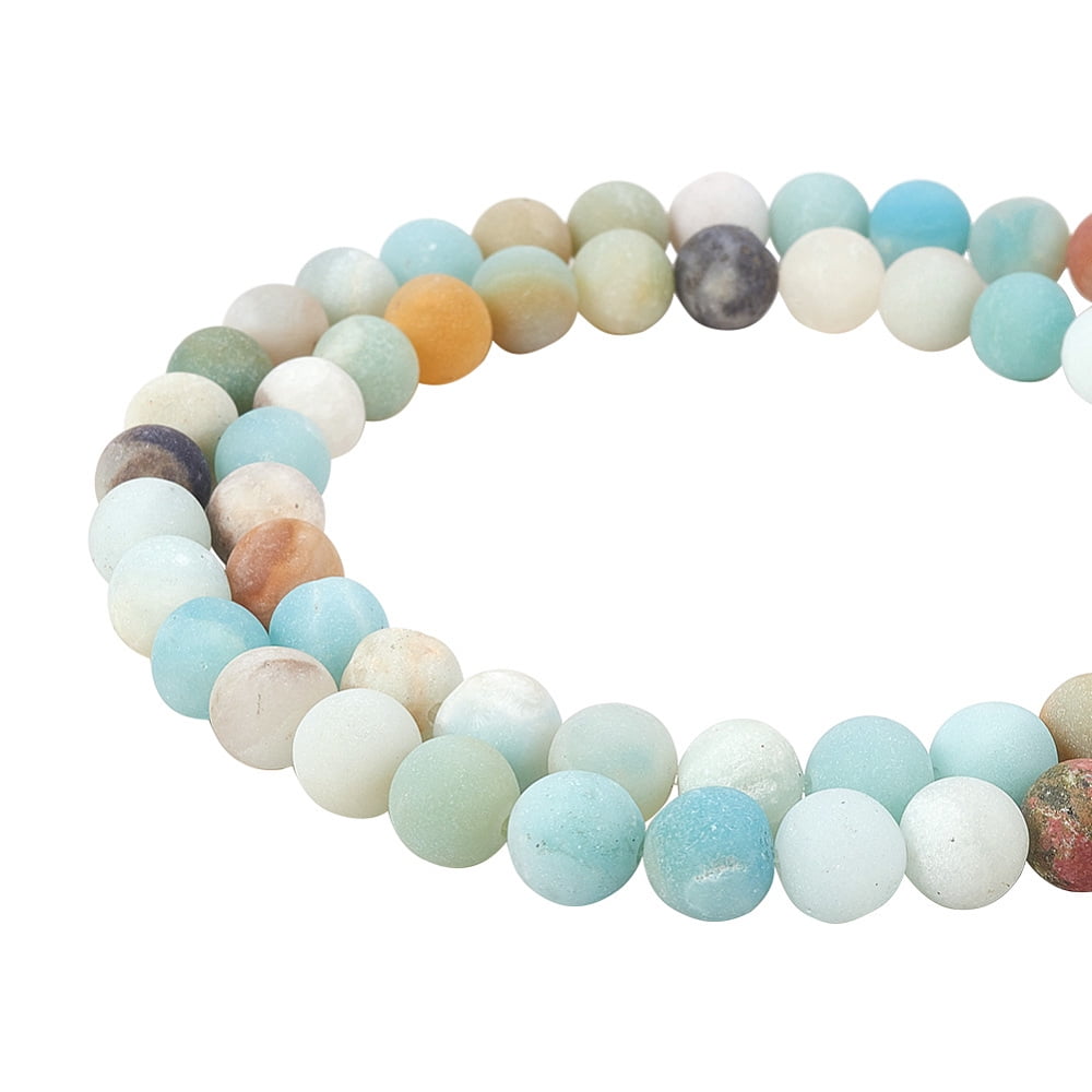1set Frosted Amazonite Bead Strands For Jewelry Making Round 8mm Hole ...