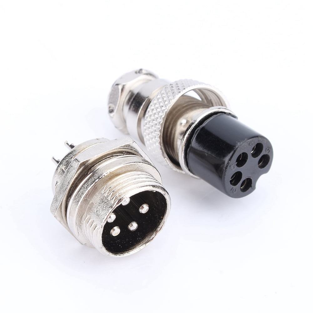 1set GX16 5Pins Screw Type Electrical Aviation Plug Socket Connector ...