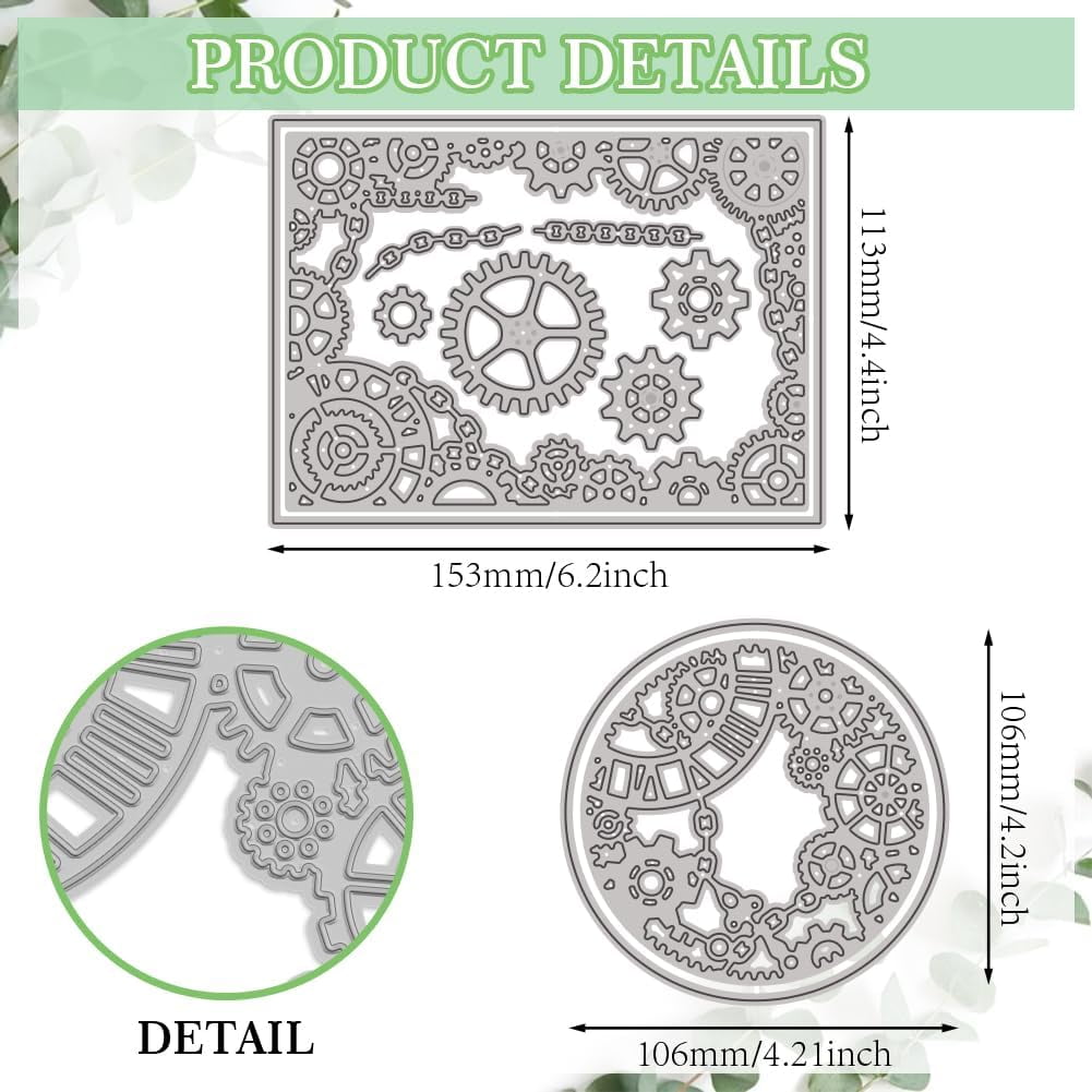 1set Gear Clock Cutting Dies Vintage Gear Border Metal Cutting Dies ...