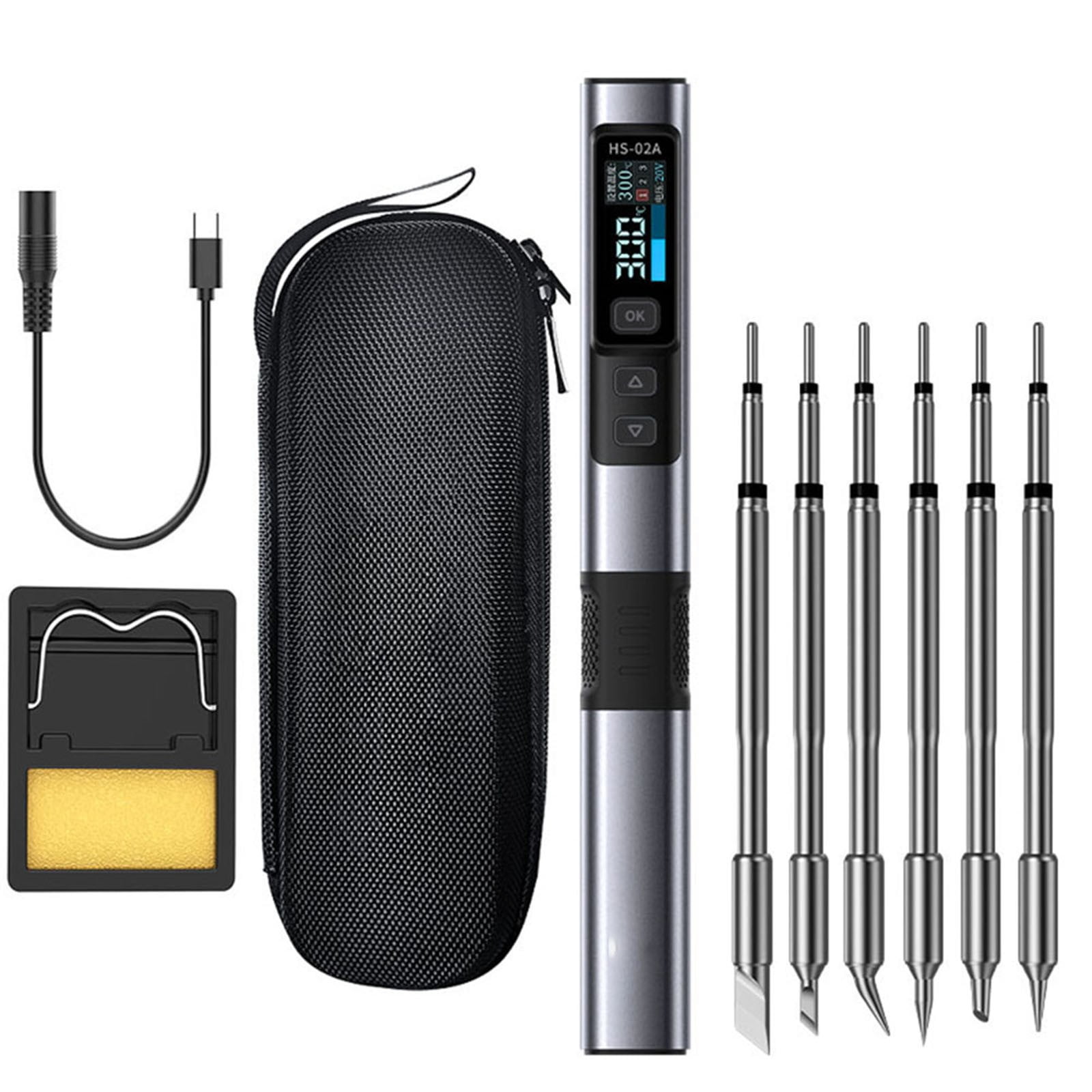 1set HS-02 Smart Electric Soldering Iron 100-450℃ Temp Adjustable PD 100W Portable Welding ...