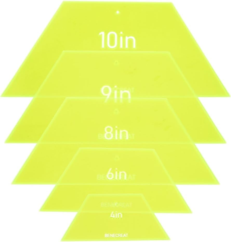 1set Half Hexagon Quilting Template 4/6/8/9/10inch Acrylic Quilting ...