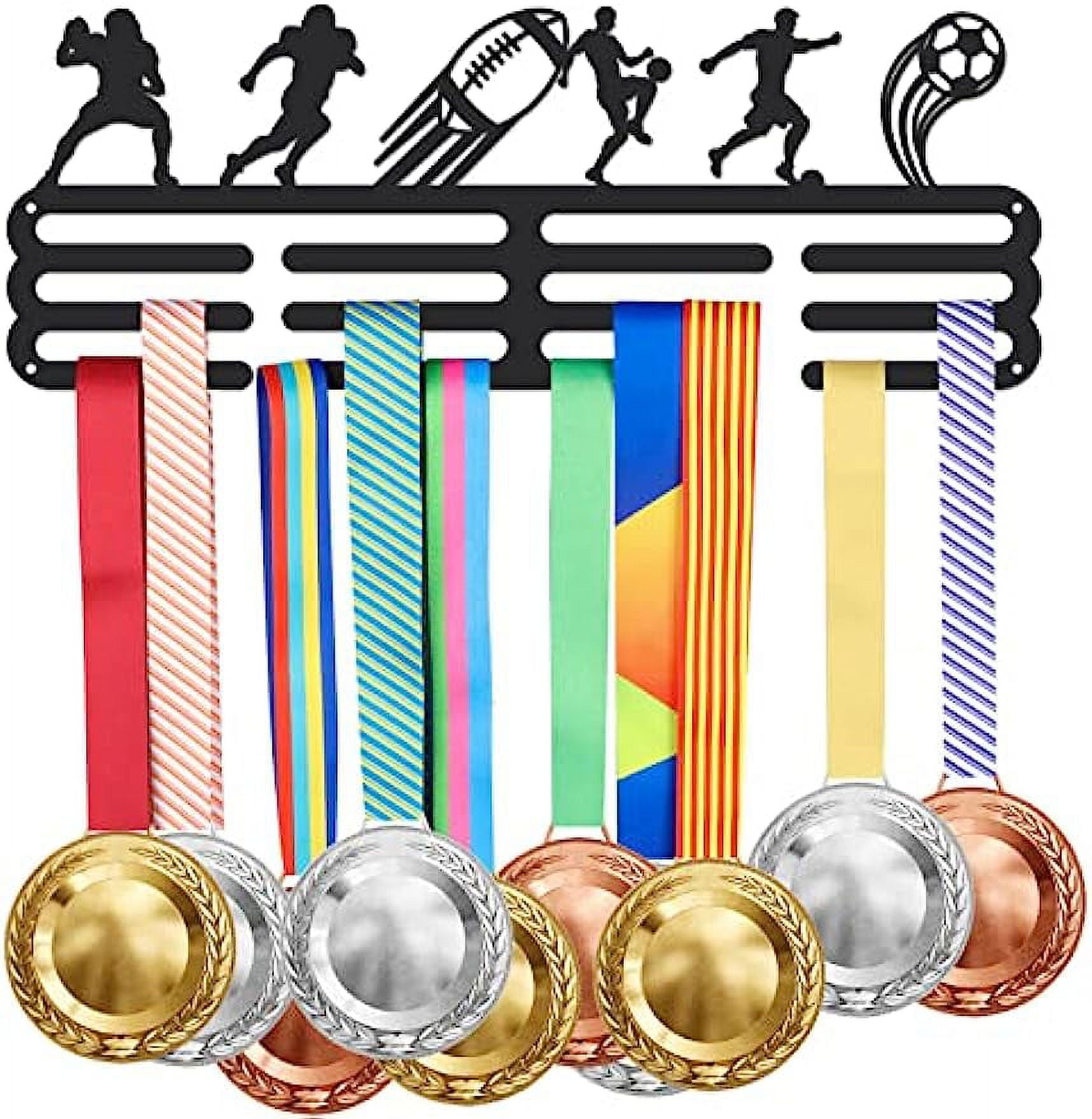 1set Holder Sport Soccer Medals Display Wall Mount Hanger Decor Medal ...